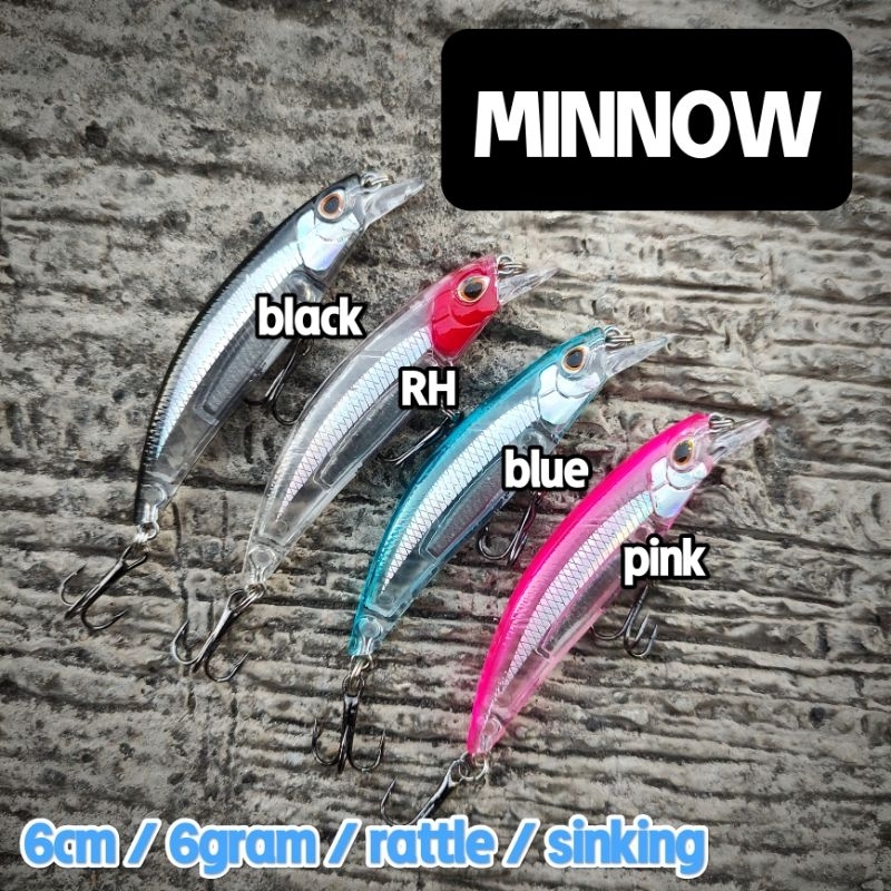 Jual umpan casting MINNOW sinking 6cm 6gram | Shopee Indonesia
