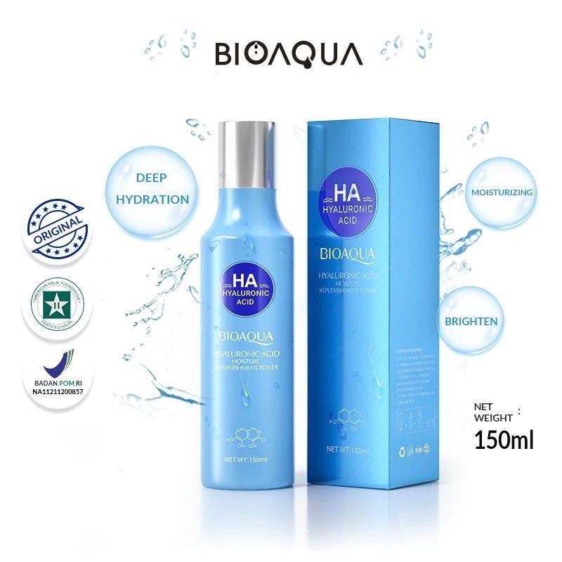 Jual BIOAQUA HYALURONIC ACID MOISTURE REPLENISHMENT TONER 150ML ...