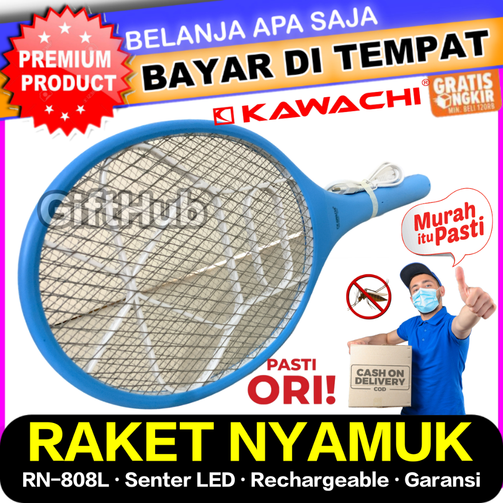 Jual Kawachi Raket Nyamuk Listrik 2 in 1 Senter LED RN 518 Mosquito ...