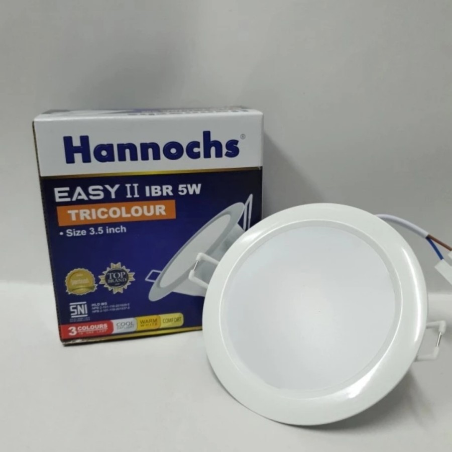 Jual Lampu Downlight LED 3 Warna Bulat Tanam HANNOCHS EASY TRICOLOUR 5 ...