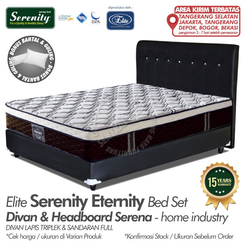 Jual kasur springbed elite Serenity ETERNITY PLUSH TOP BED set divan ...
