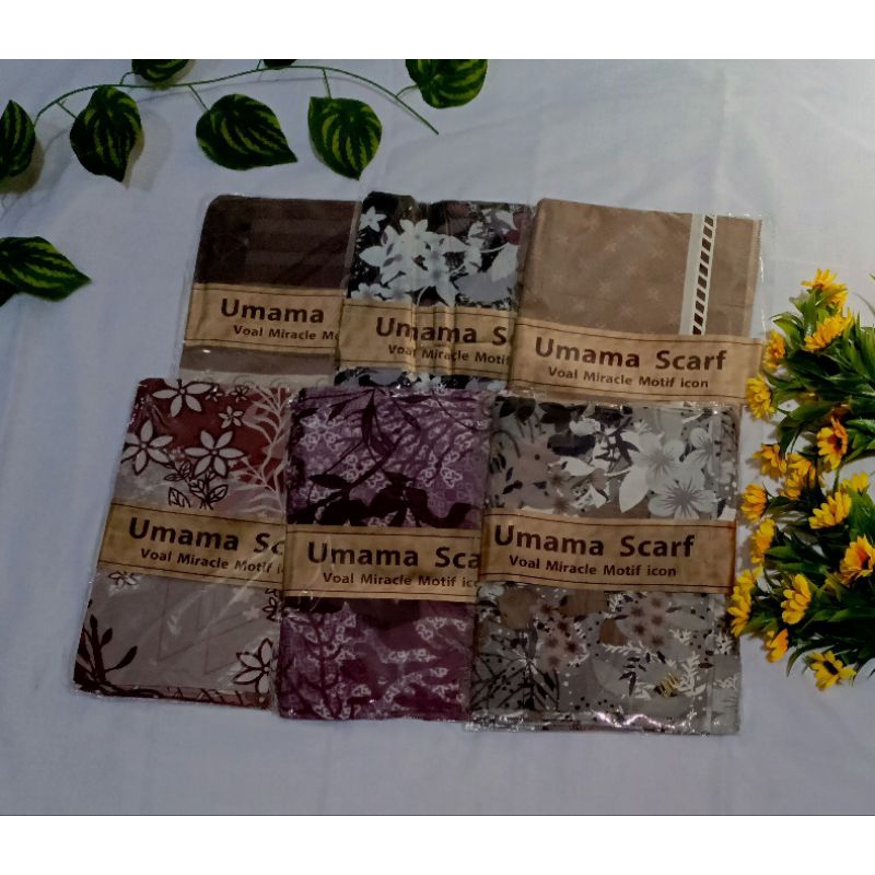 Jual UMAMA scarf voal miracle/hijab segiempat/hijab motif/hijab cantik ...