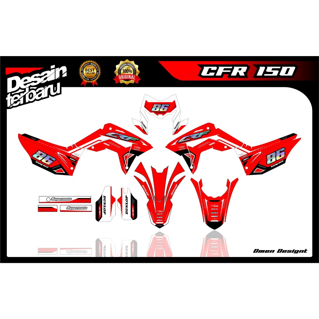 Jual DECAL CRF 150 / STICKER DECAL CRF 150 / DECAL CRF FREE PENAMBAHAN ...