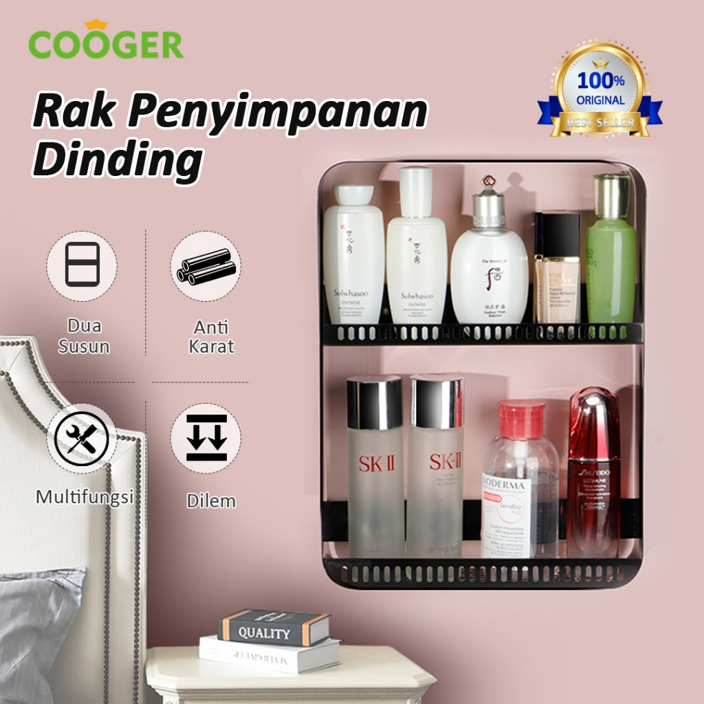 Jual COOGER Rak Tingkat Aesthetic Tempel Dinding Penyimpan Ragam Produk ...