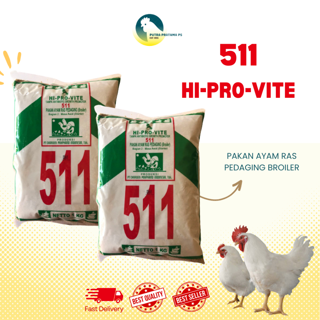 Jual CP 511 KEMASAN 1 KG - PUR PAKAN AYAM HI PRO VITE Charoen Pokphand ...