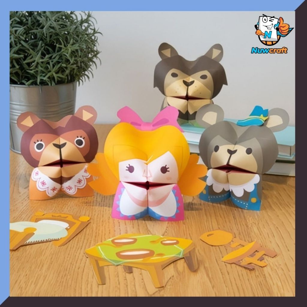 Jual Nuwcraft Paper Fortune Teller Puppet (The Three Bears) papercraft ...