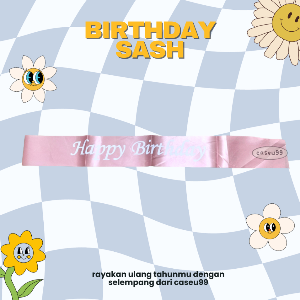 Jual birthday girl happy birthday sash selempang satin tali ulang tahun ...
