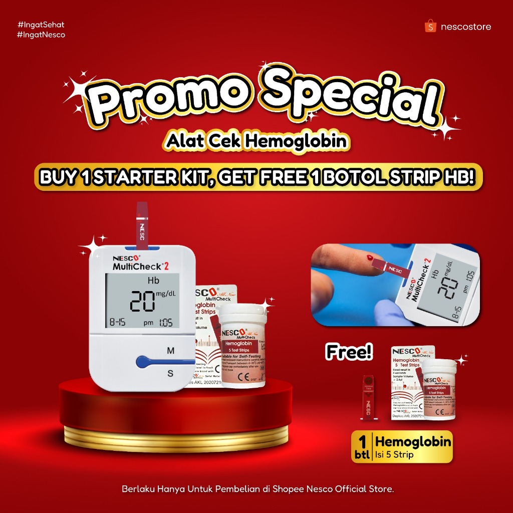 Jual Alat Cek HB NESCO Multicheck2 NW-01 Kit (Alat Cek Kadar Hemoglobin ...