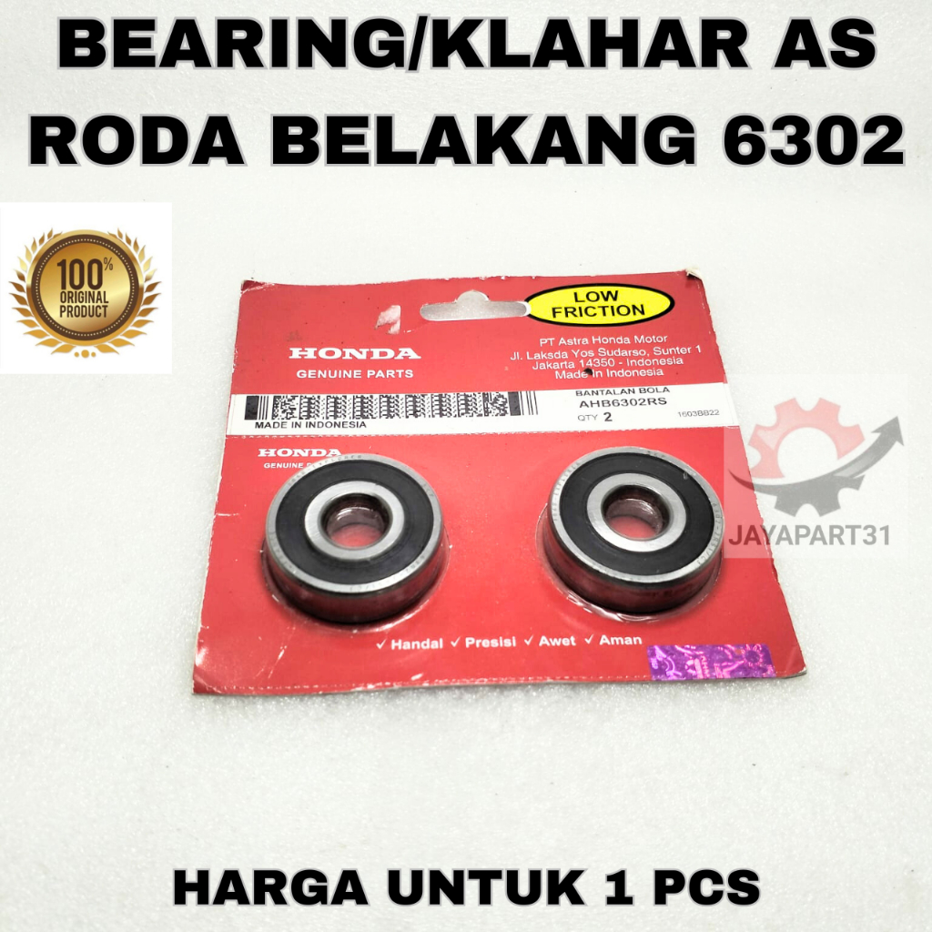 Jual BEARING KLAHAR AS RODA BELAKANG 6302 KUALITAS ASLI ORIGINAL ...
