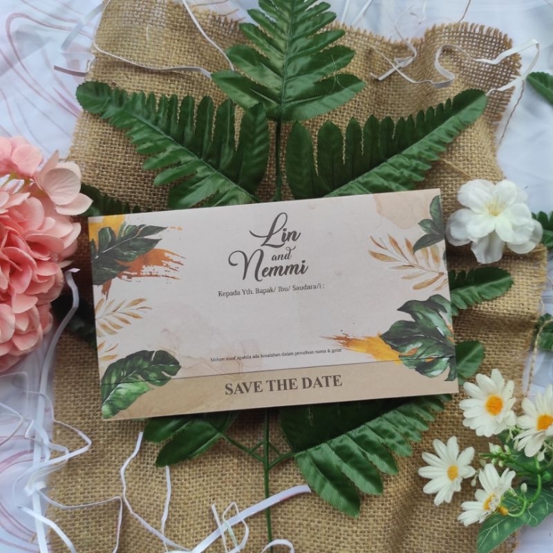 Jual Undangan Pernikahan Daun Hijau Cantik Estetik Murah | Undangan ...