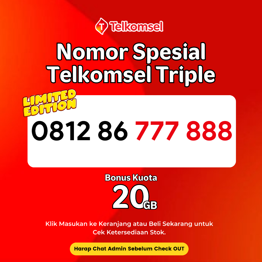 Jual Nomor Cantik Telkomsel Seri Triple Premium - Kartu Perdana Cantik Telkomsel Seri Akhiran ...