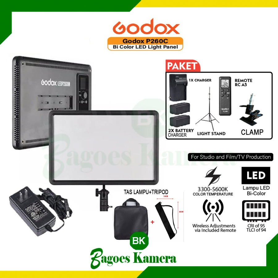 Jual Godox Led P260C / P 260C Led Video Lighting Bio Color Free Adapter ...