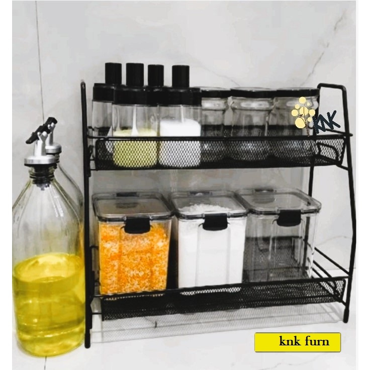 Jual KnK Rak Bumbu Dapur Serbaguna 2 Susun Estetik | Shopee Indonesia
