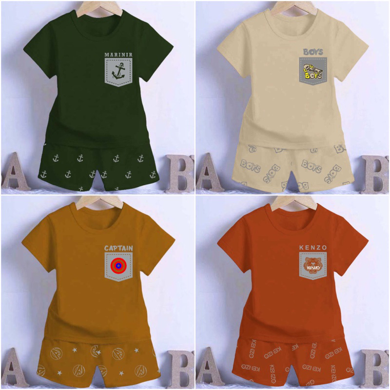 Jual ODOM SETELAN ANAK LAKI LAKI/MOTIF LOGO KANTONG/SETELAN BAYI ...