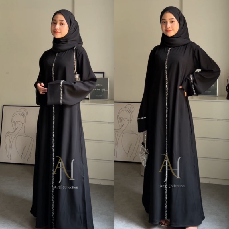 Jual Abaya Gamis Hitam 968 Abaya Saudi Dubai Turkey Premium Mesir ...