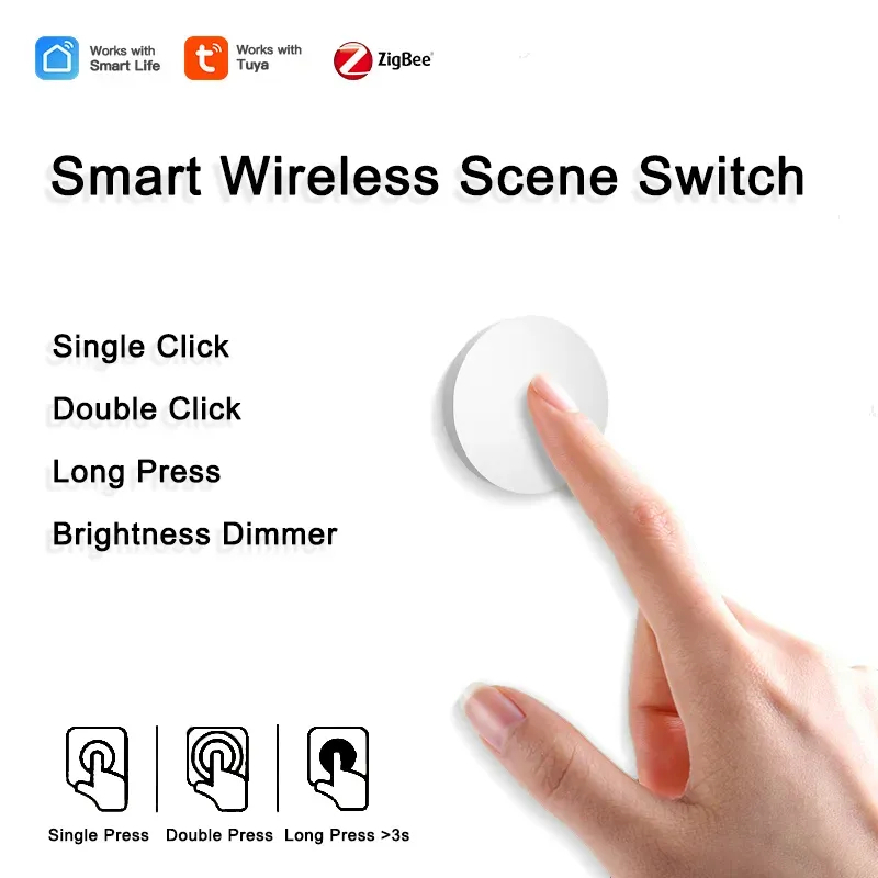 Jual Tuya Zigbee Smart Button Switch Wireless Multi Scene Remote Control | Shopee Indonesia