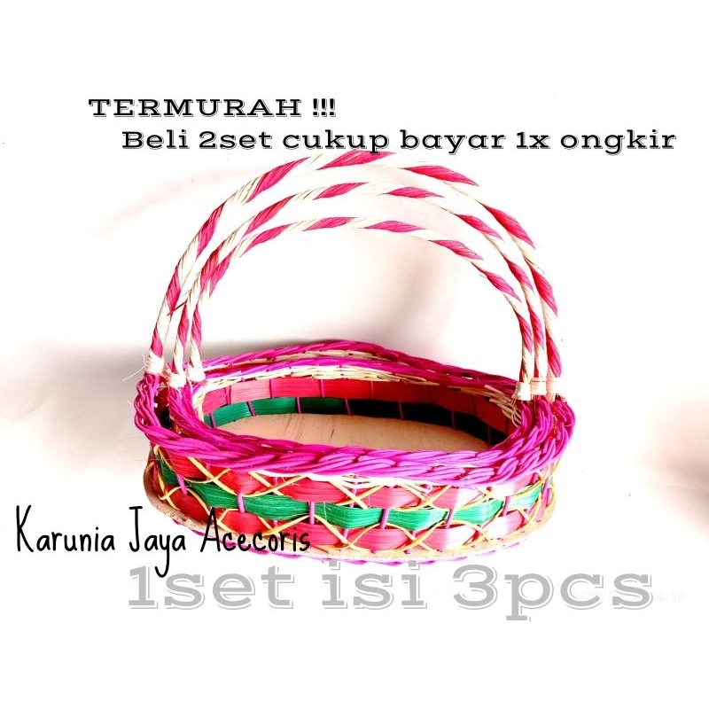 Jual Parsel MODEL SILANG WARNA isi 3pcs || parcel rotan Kemasan Buah ...