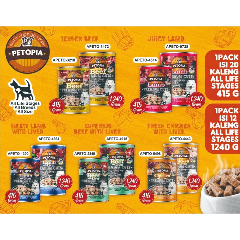 Jual Petopia Wet Dog Food 1240gr | Shopee Indonesia