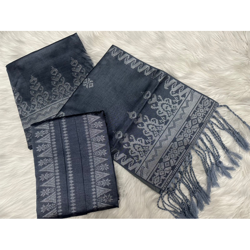 Jual Songket silungkang set couple abu2 silver | Shopee Indonesia