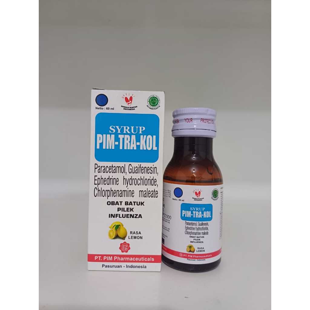 Jual Pim-tra-kol sirup obat demam batuk pilek rasa Lemon(60ml) | Shopee ...