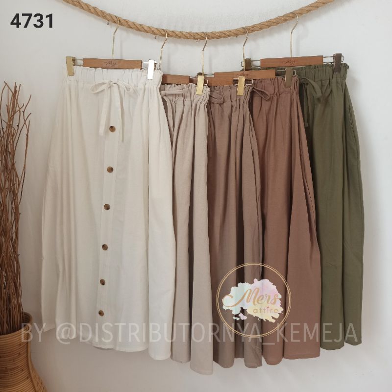 Jual ROK POLOS KANCING LINEN 4731 | Shopee Indonesia