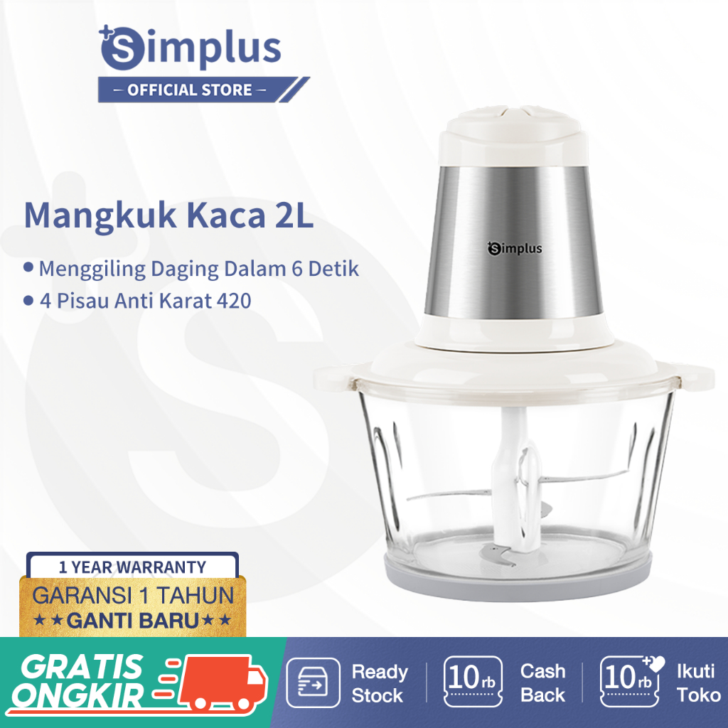 Jual SIMPLUS Chopper Penggiling Daging 2L Multifungsi Otomatis Full ...
