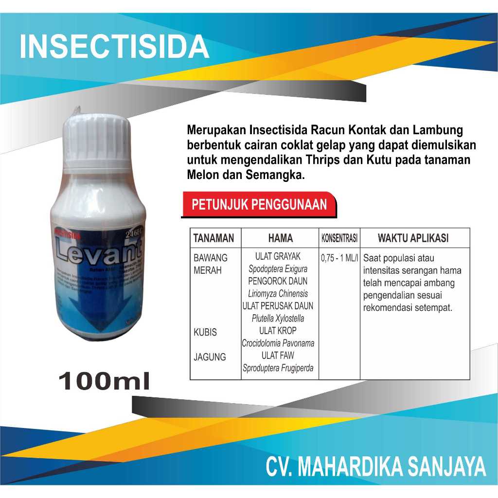 Jual Insectisida Levant 246EC 100ml Bahan Aktif Abamectin 36g/l dan ...