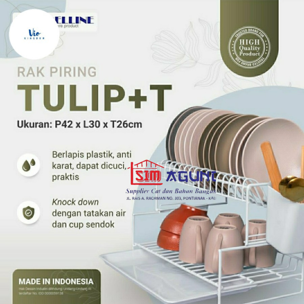 Jual Rak Piring Modelline Tulip + T / Rak 2 Susun Gelas Sendok Dapur ...