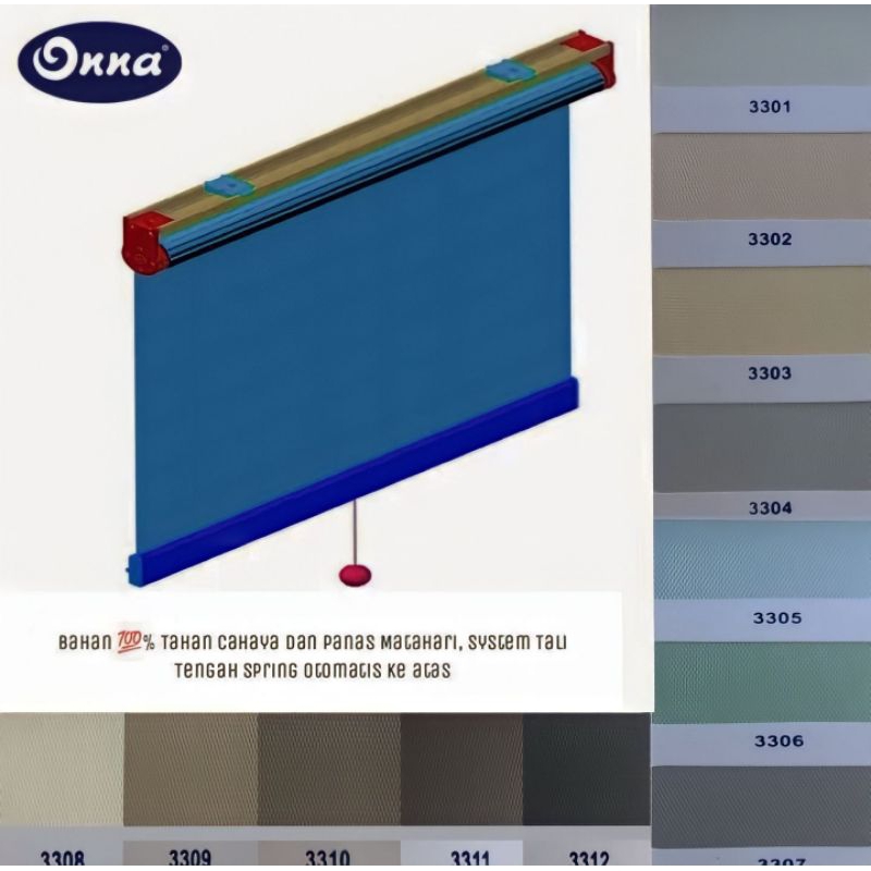 Jual Onna/Roller blind/Otomatis ke atas/Tali tengah/ | Shopee Indonesia