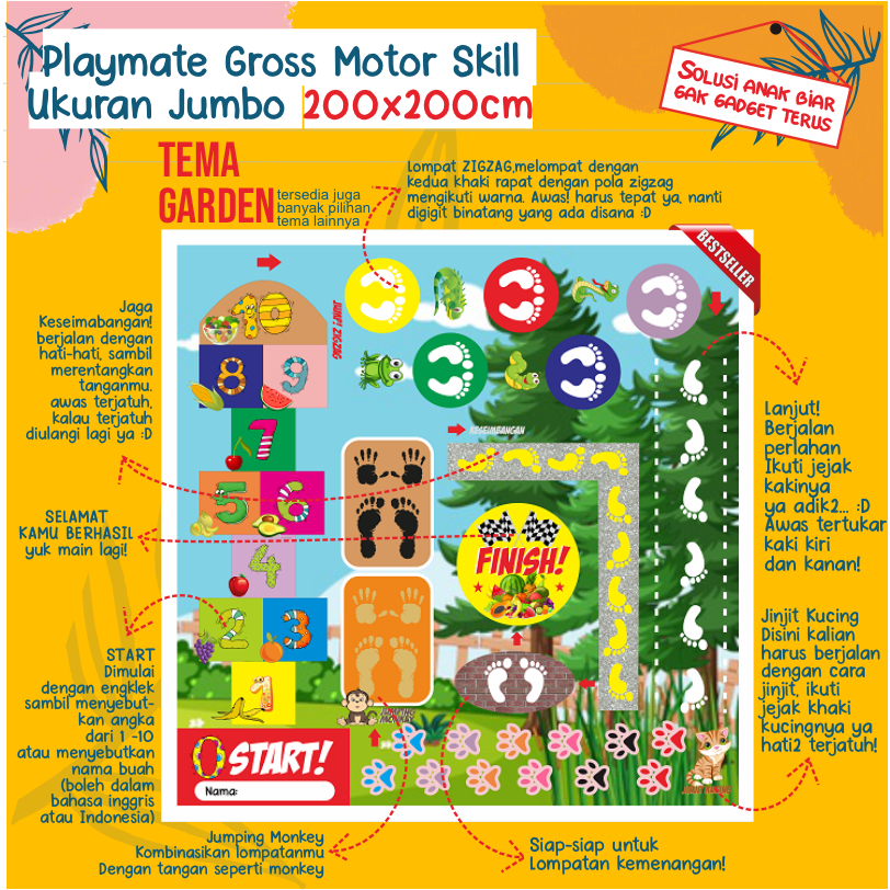 Jual Mainan Edukasi Anak Playmate Ukuran Jumbo 2x2 M - Karpet Permainan ...