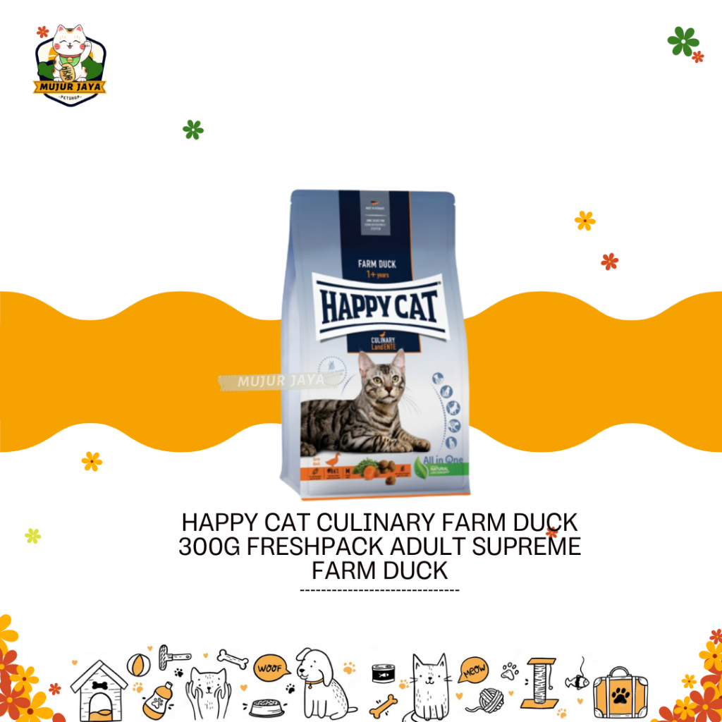 Jual Happy Cat Culinary Farm Duck Supreme Adult 300g Freshpack | Shopee ...