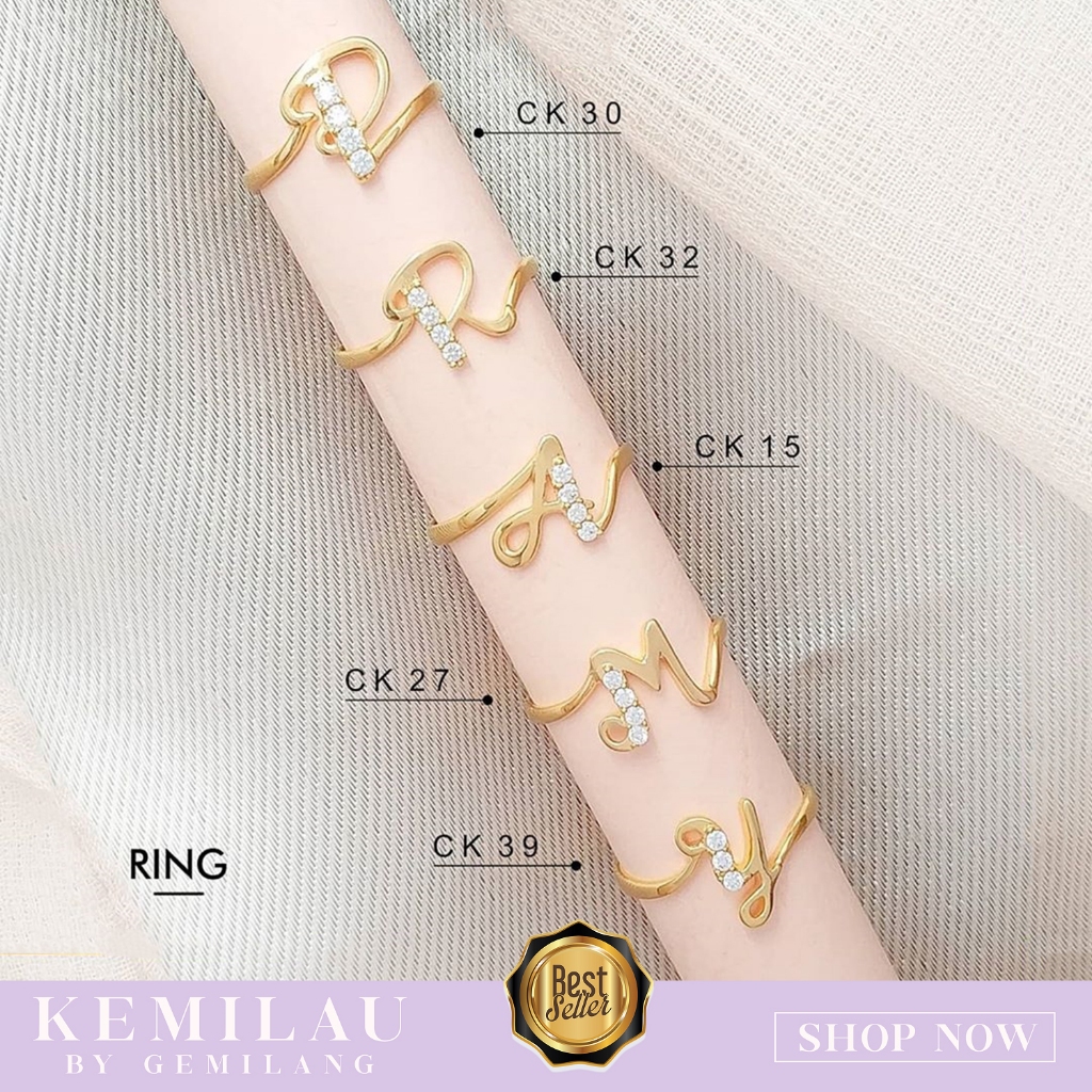 Jual CINCIN HURUF EMAS MUDA CINCIN WANITA DEWASA KADAR 6K ATAU 300 DAN ...