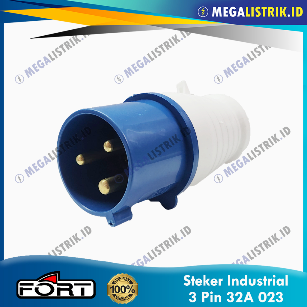 Jual FORT STEKER INDUSTRIAL 3 PIN 32A / PLUG GENSET 3 PIN / KAKI 2P+E ...