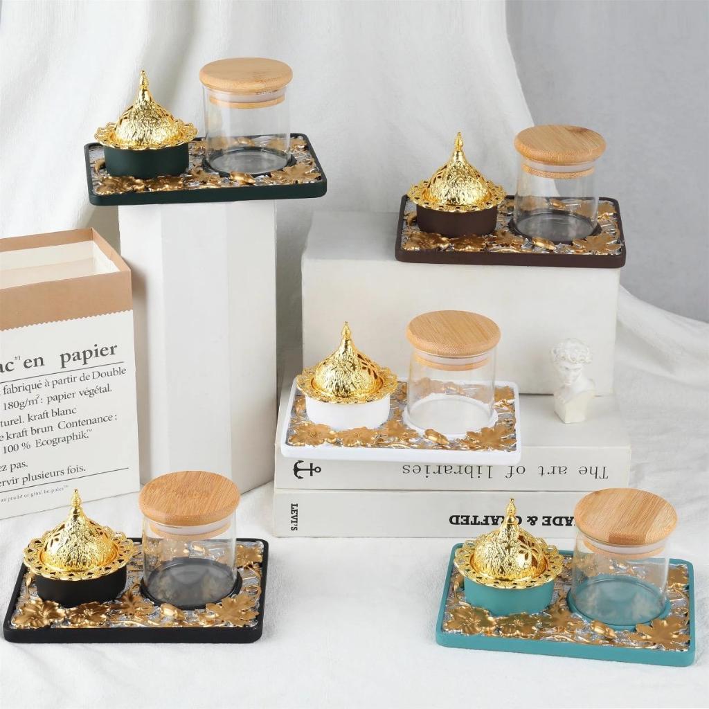 Jual Mabkhara Dubai Set Nampan Cuba Bening Wadah Bukhur 3 in 1 Tempat ...