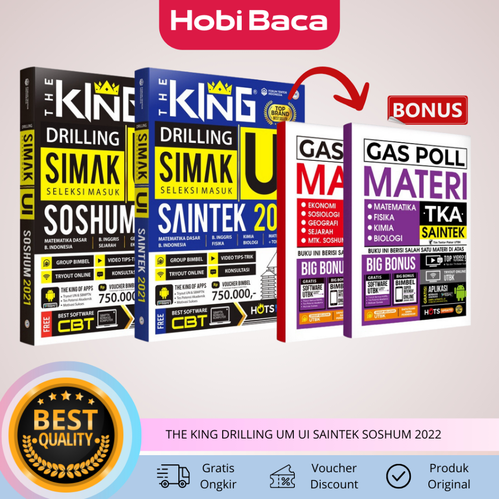 Jual BUKU SBMPTN 2022/ THE KING DRILLING UM UI SAINTEK SOSHUM 2022 | Shopee Indonesia