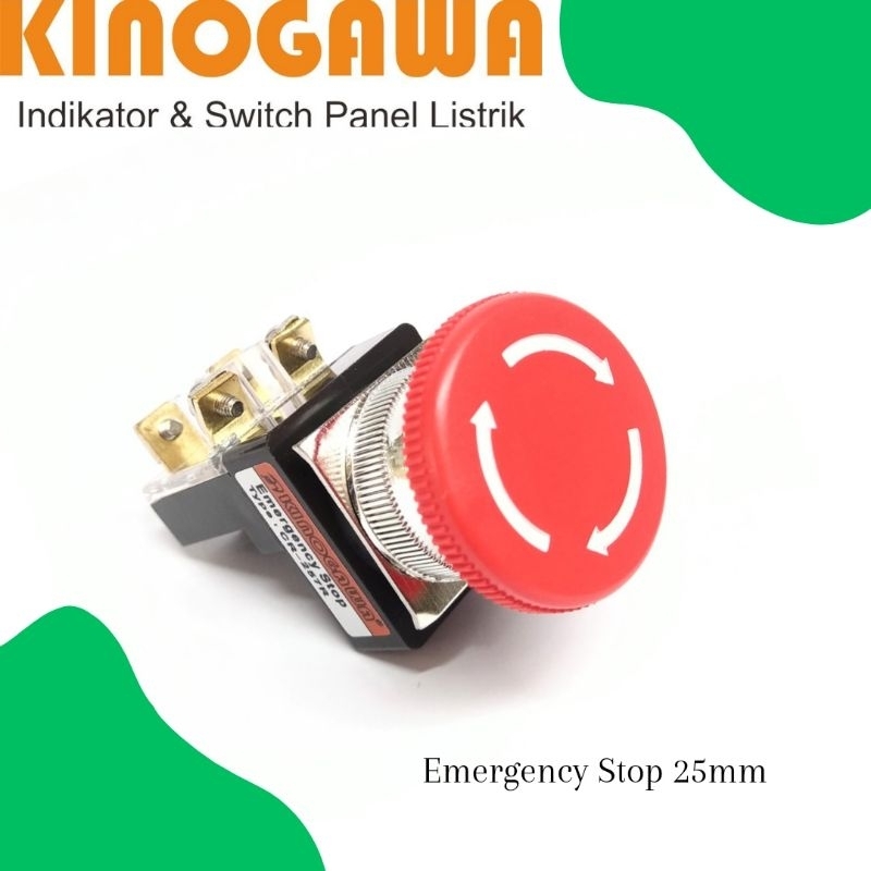 Jual Emergency Push button 25mm KINOGAWA - Tombol Emergency 25mm ...