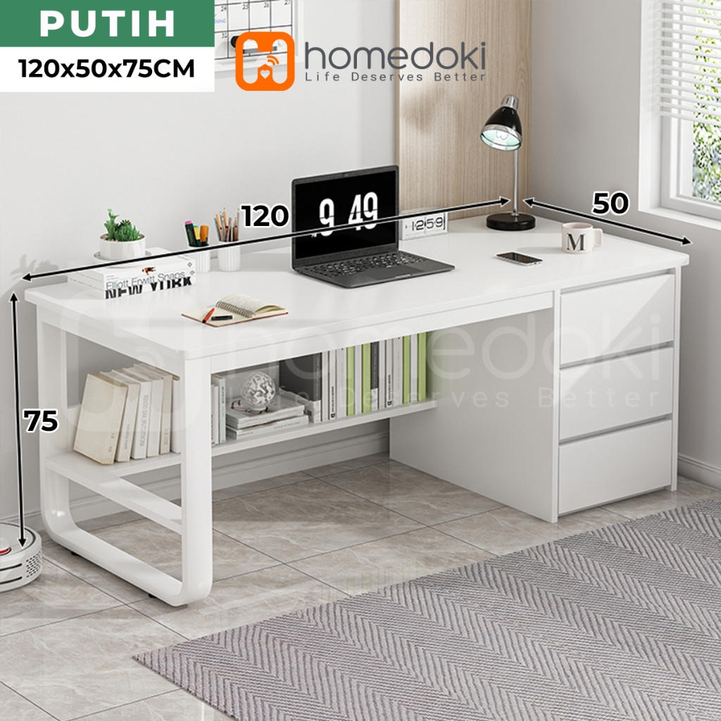 Jual Homedoki Meja Kantor / Meja Komputer / Meja Kerja Minimalis / 120cm Meja Belajar / Meja ...