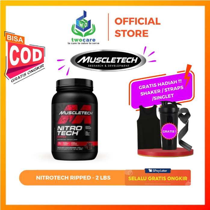 Jual Muscletech Nitrotech Ripped 2lb 2 lbs Whey Protein | Shopee Indonesia