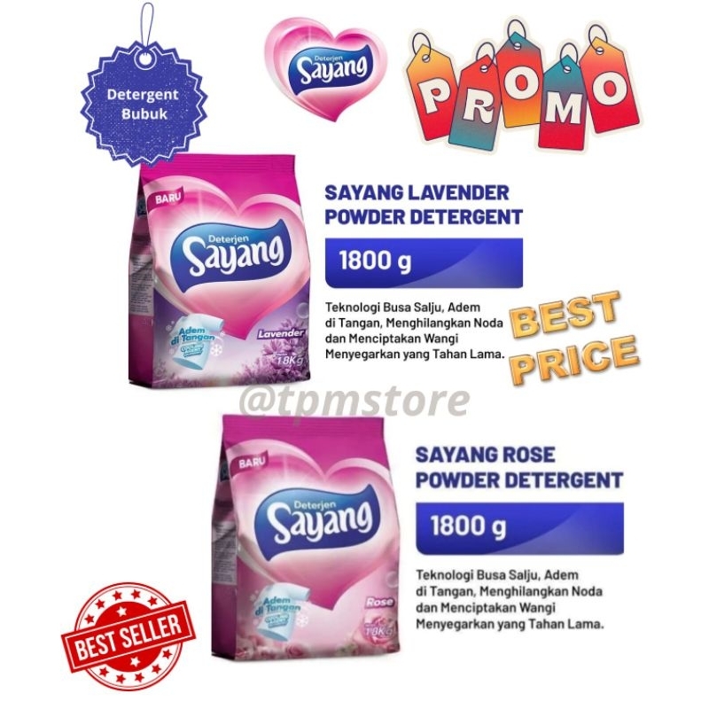 Jual Sayang Detergent Powder Rose 1800g / Sayang Detergent Powder ...