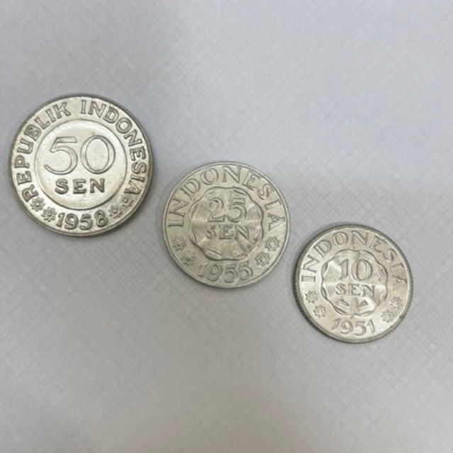 Jual Full Set Uang Kuno 10, 25 dan 50 Sen Alumunium | Shopee Indonesia