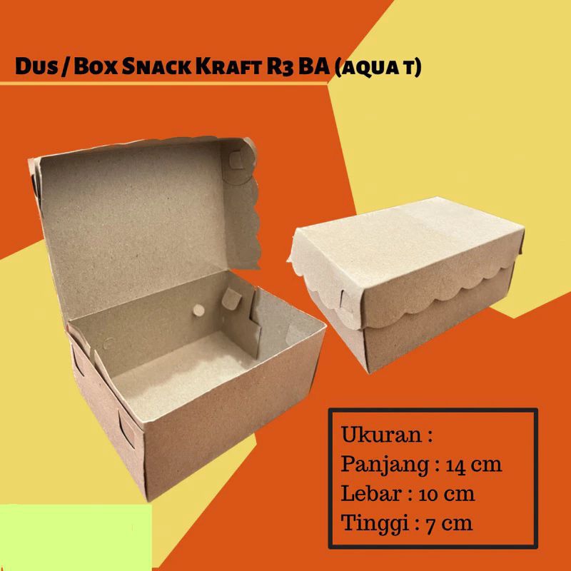 Jual Box Snack / Dus Snack Kraft R3 (aqua T) | Shopee Indonesia