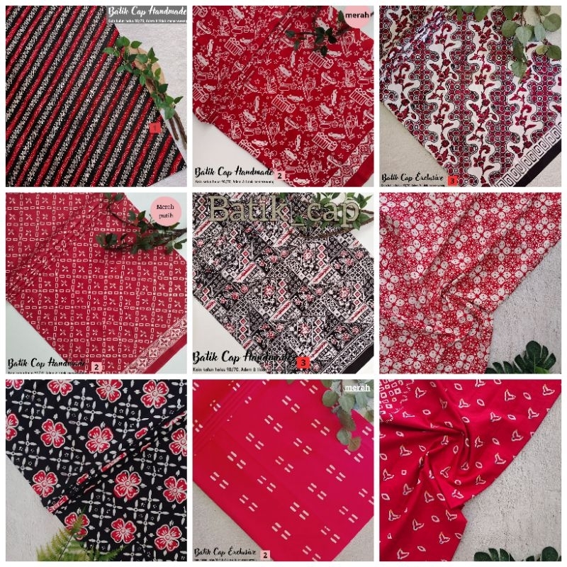 Jual Kain Batik Cap Halus Merah Hitam Batik Cap Merah Hitam Bahan Batik ...