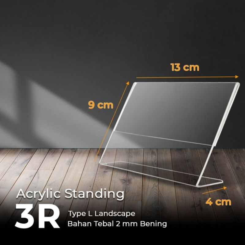 Jual ACRYLIC TENT HOLDER / AKRILIK BROSUR 3R L LANDSCAPE 2MM | Shopee Indonesia