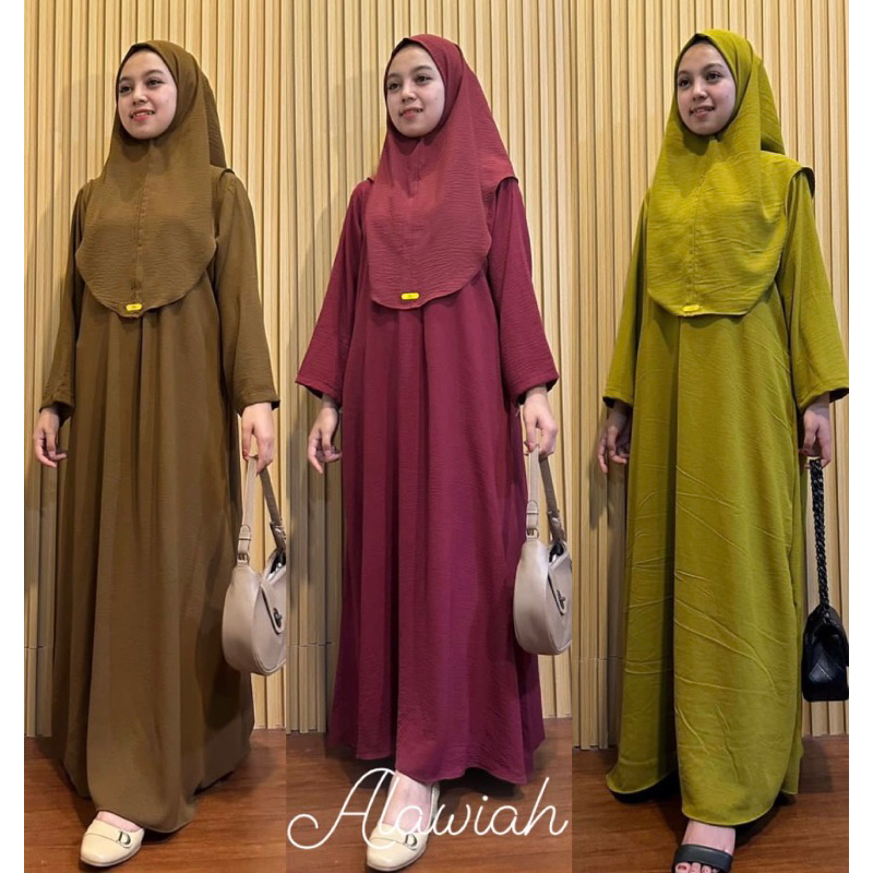 Jual READY ABAYA SET BERGO/SET DRESS HANUM CRINKLE AIRFLOW/NUR ABAYA ...