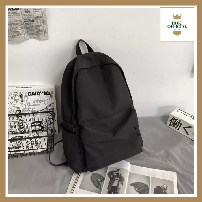 Jual Tas Ransel Sekolah Pria Wanita Korea Fashion Bahan Kanvas Premium ...