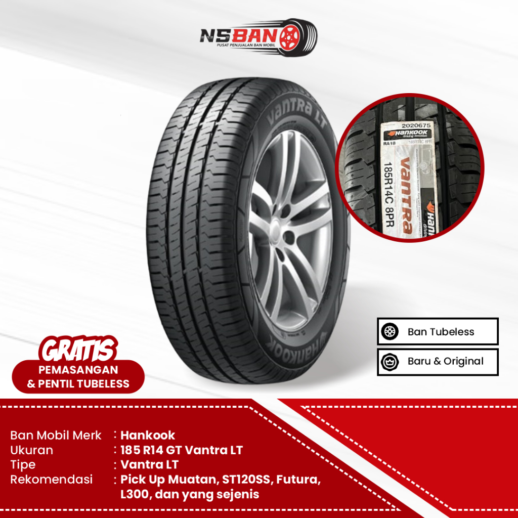 Jual Roda Ban Mobil Hankook 185 R14 Vantra LT Pick Up Muatan ST120SS ...