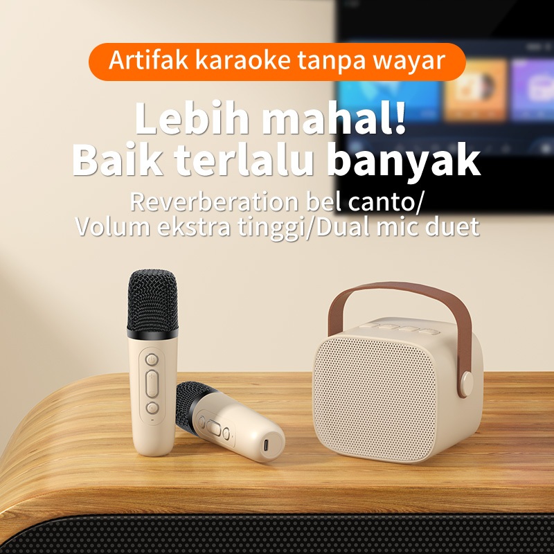 Jual mic dan speaker mini karaoke nirkabel portabel cocok untuk penggunaan di rumah dan di luar ...