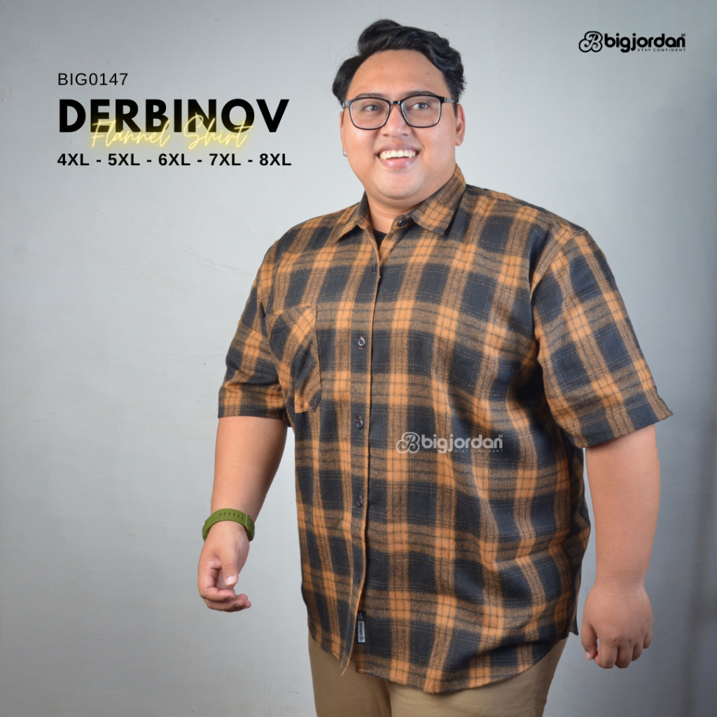 Jual DERBINOV - kemeja flannel pria jumbo size original from Big Jordan ready size 3XL-8XL ...