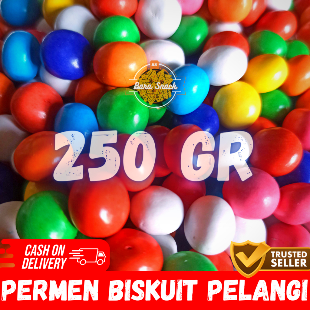 Jual [ 250gr ] Permen Biskuit Bola Bola Pelangi Cap Duo / Camilan Snack ...