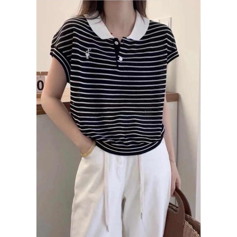 Jual Korean knit top berkerah import bangkok | Shopee Indonesia